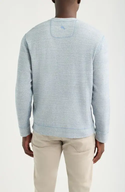 Tommy Bahama Reversible Textured Sweatshirt - Dockside Blue Heather