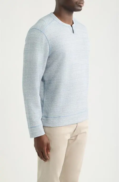 Tommy Bahama Reversible Textured Sweatshirt - Dockside Blue Heather