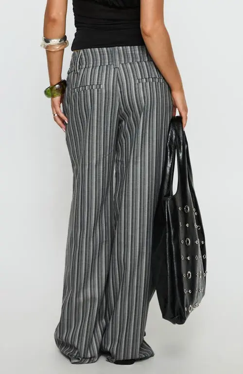 Princess Polly Cedars Stripe Low Rise Wide Leg Pants