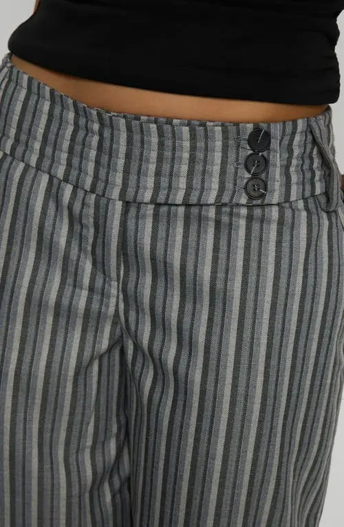 Princess Polly Cedars Stripe Low Rise Wide Leg Pants