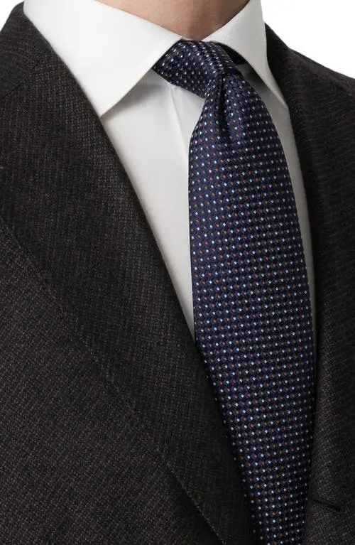 Eton Neat Silk Tie - Navy
