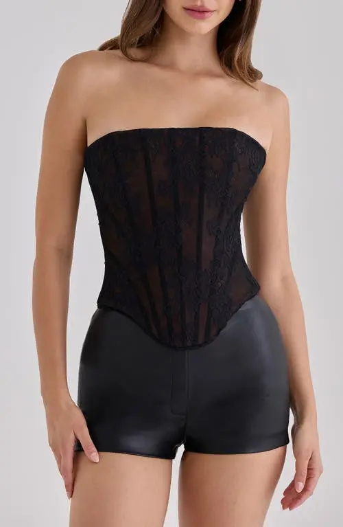 House Of Cb Mira Strapless Lace Corset Top