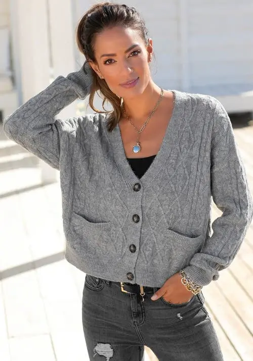 LASCANA Cable Knit Cardigan