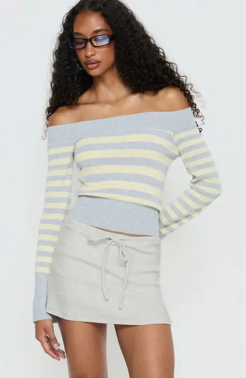 Princess Polly Baseline Marled Stretch Cotton Rib Skort