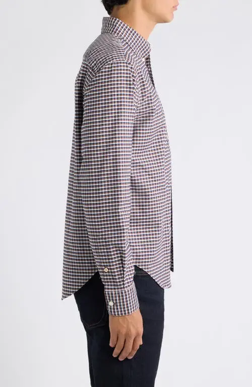 Rag & Bone Classic Plaid Cotton Oxford Shirt - Brown Plaid
