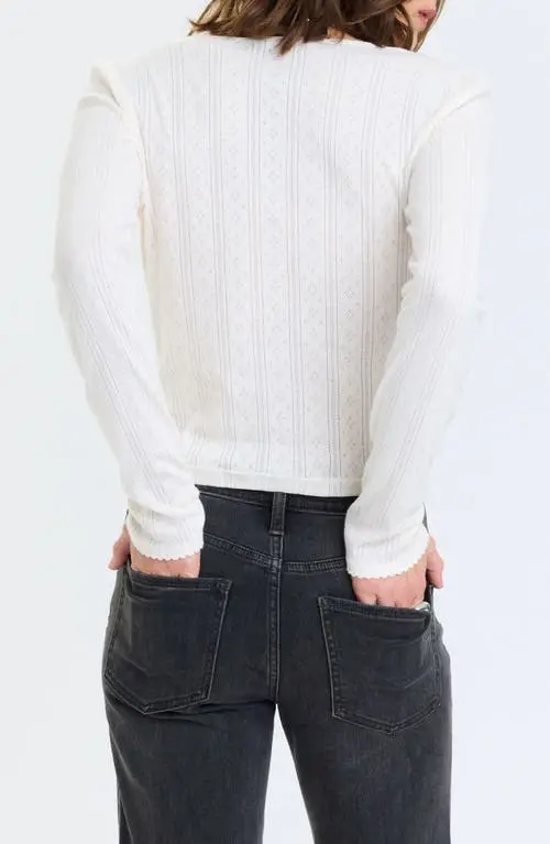 DAZE Stargazer Pointelle Knit Button Front Cardigan