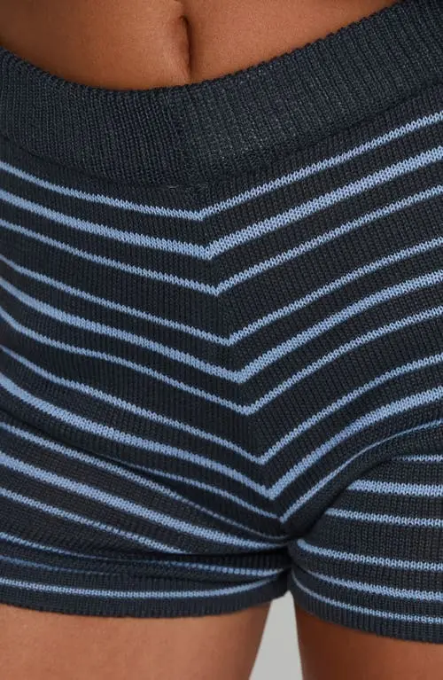 Princess Polly Arlynn Stripe Pull-on Knit Micro Shorts
