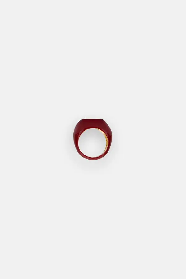MOI MÊME MILANO Enamelled Chevalier Ring - Red