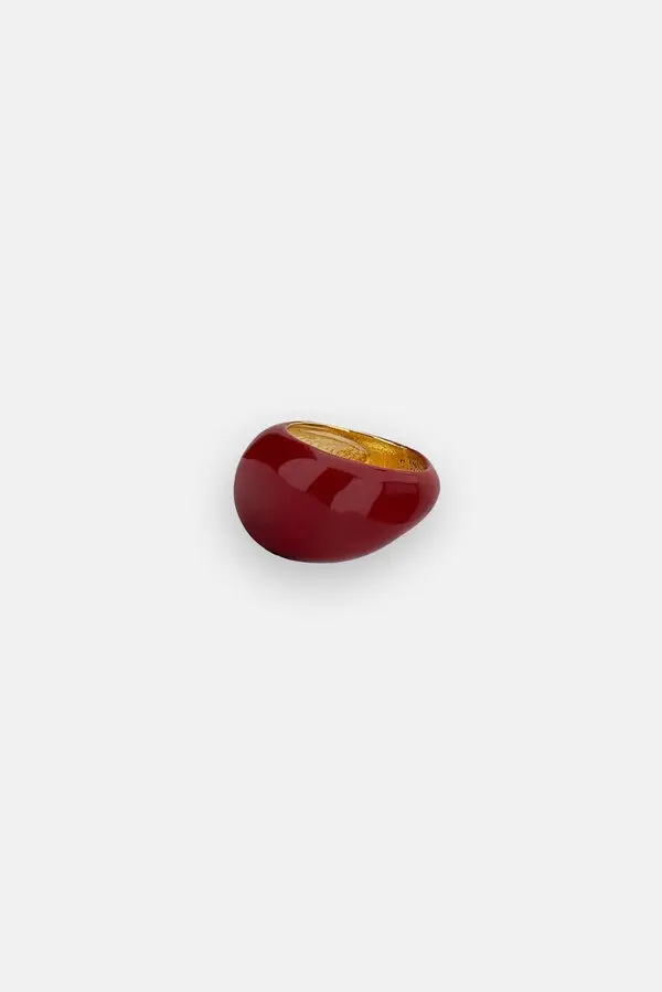 MOI MÊME MILANO Enamelled Chevalier Ring - Red