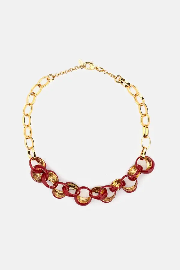 MOI MÊME MILANO Enamel Chain Choker - Oro