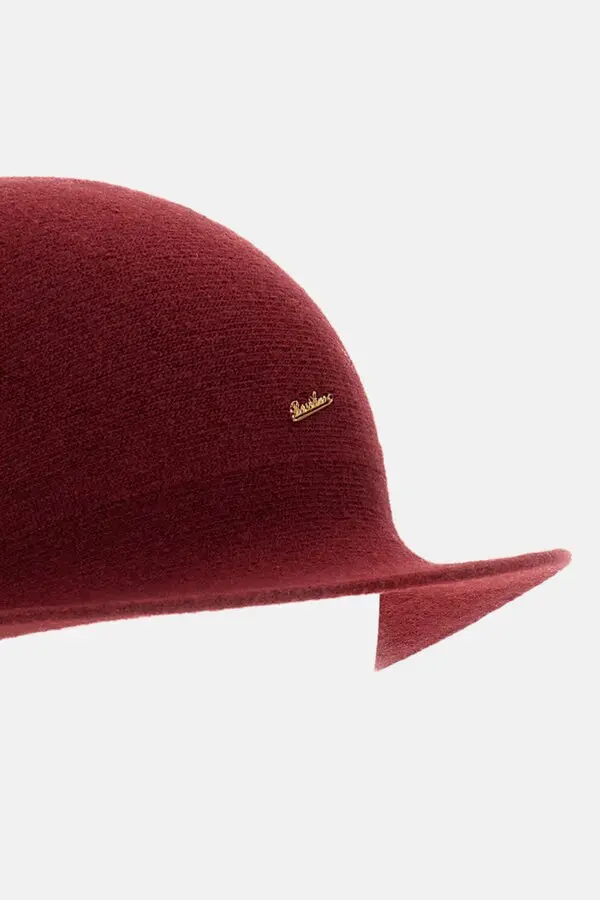 Borsalino Angelina Cloche Hat In Eco-cashmere - Rosso