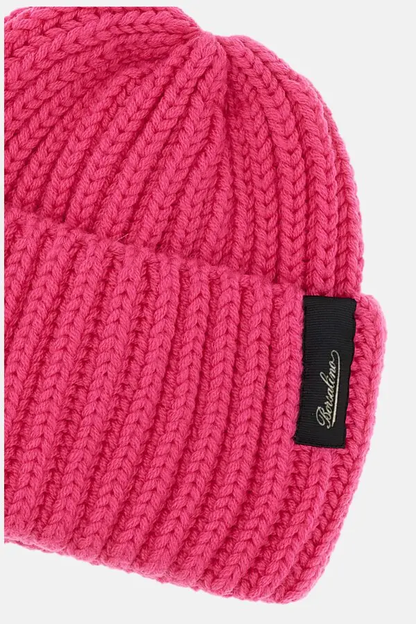 Borsalino Pure Wool Rib Knit Beanie