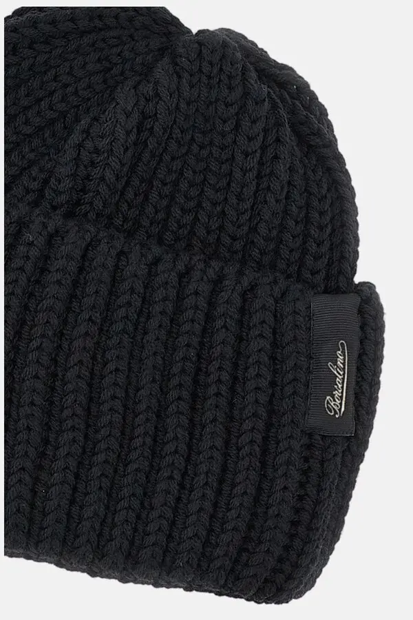Borsalino Pure Wool Rib Knit Beanie