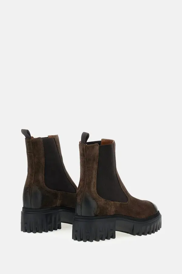 Hogan Suede Chelsea Boots With Platform And Block Heel