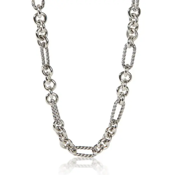 David Yurman Yellow Gold & Sterling Silver Figaro Link Necklace - Yellow_gold/sterling_silver