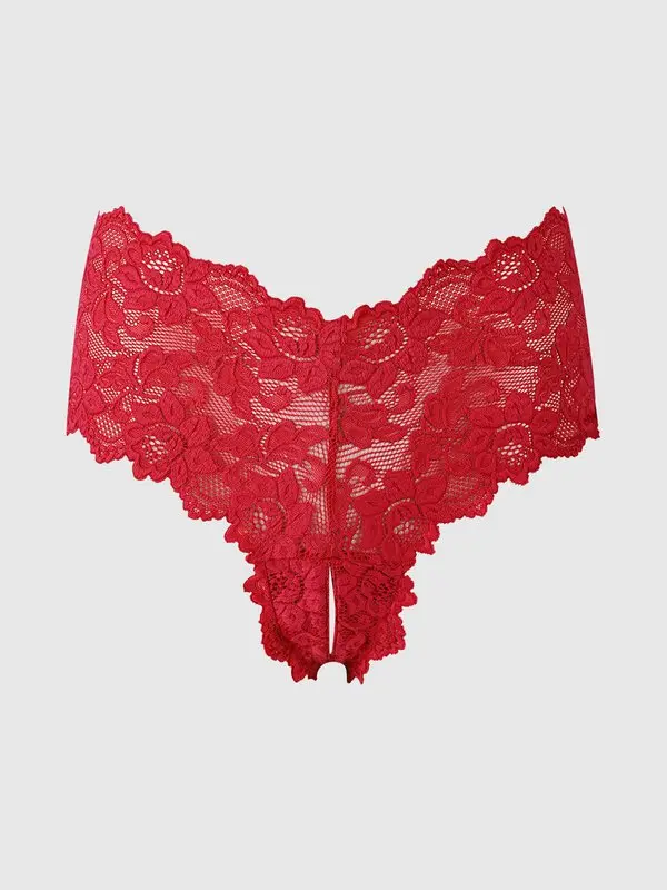 Frederick's Of Hollywood Jessica Lace Crotchless Cheeky - Samba