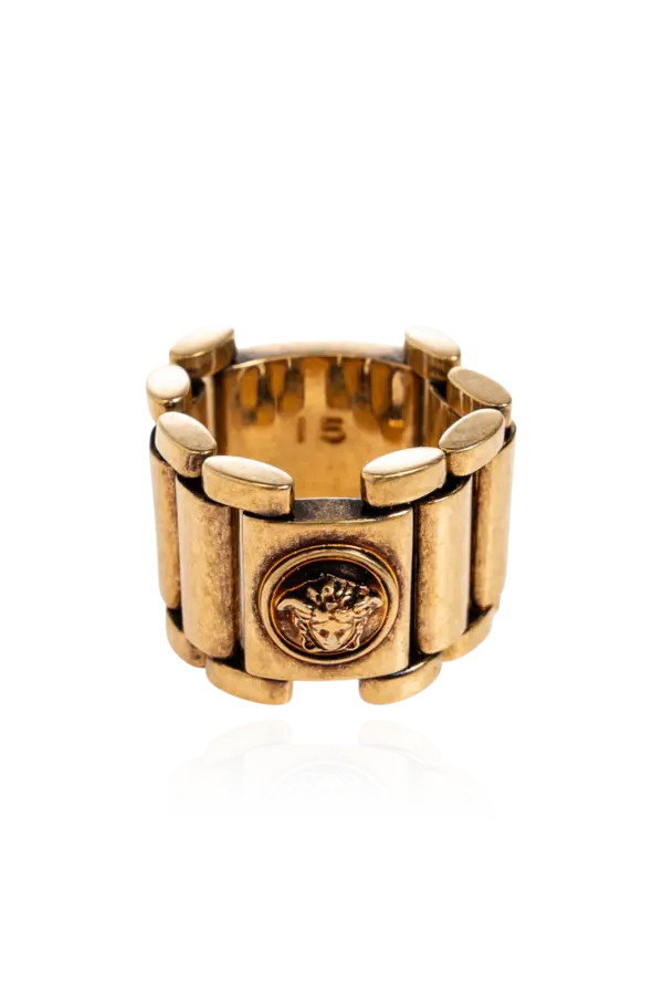 Versace Brass Ring With Medusa Head