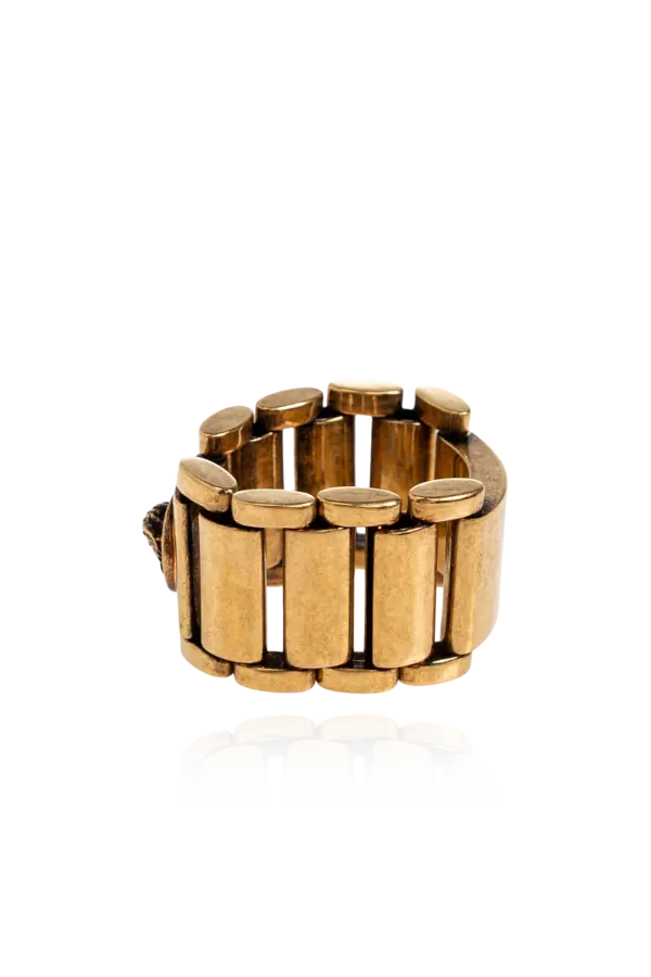 Versace Brass Ring With Medusa Head