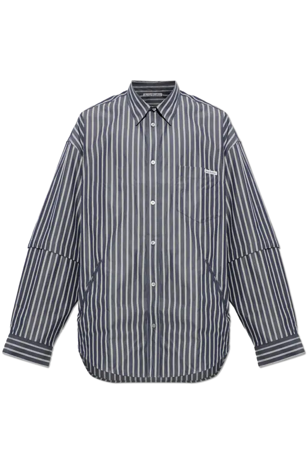 Acne Studios Cotton Shirt With Pocket - Blue