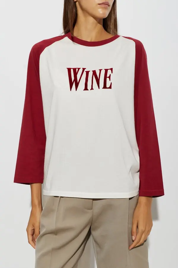 Acne Studios Cotton Long-sleeve T-shirt With "wine" Graphic