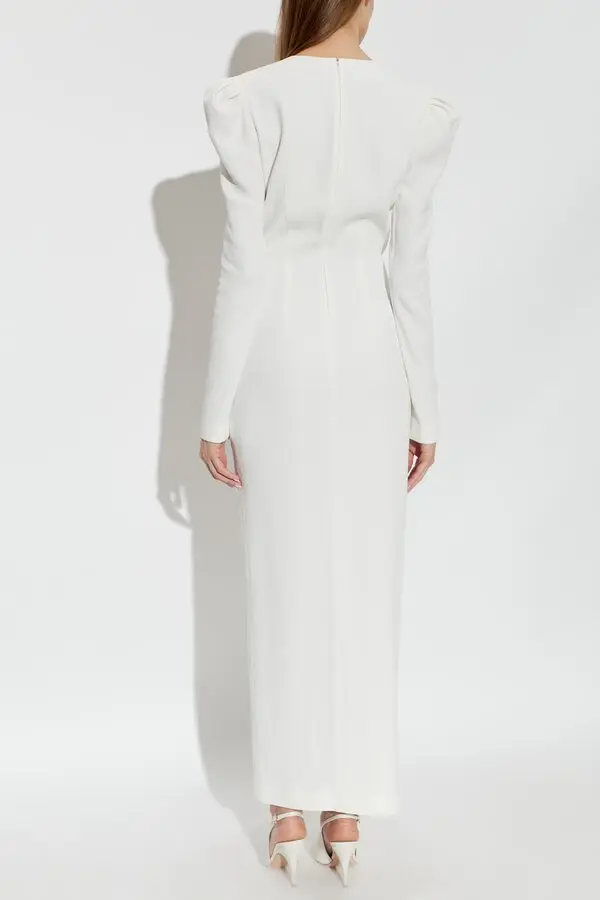Alessandra Rich Long Sleeve Bow Detail Maxi Dress