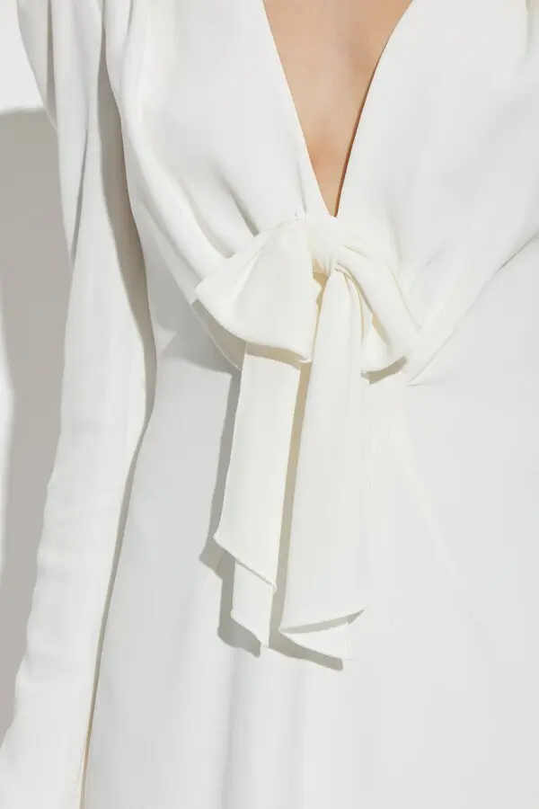 Alessandra Rich Long Sleeve Bow Detail Maxi Dress