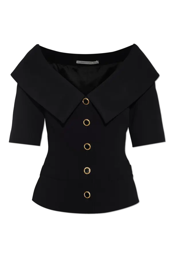 Alessandra Rich Wool Blazer With Short Sleeves