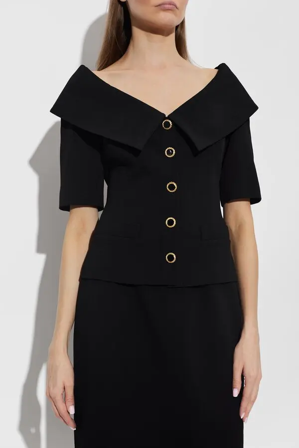 Alessandra Rich Wool Blazer With Short Sleeves