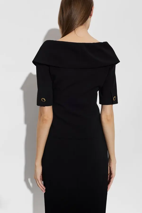 Alessandra Rich Wool Blazer With Short Sleeves