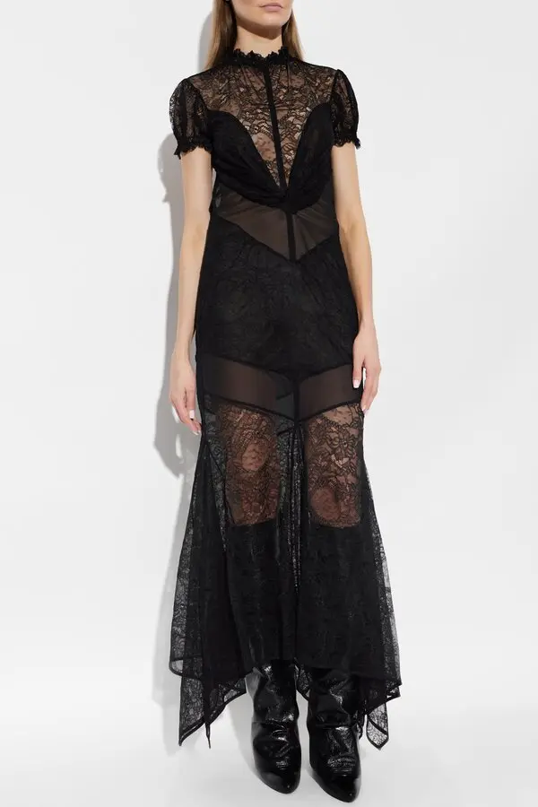 Attico Lace Maxi Dress - Black