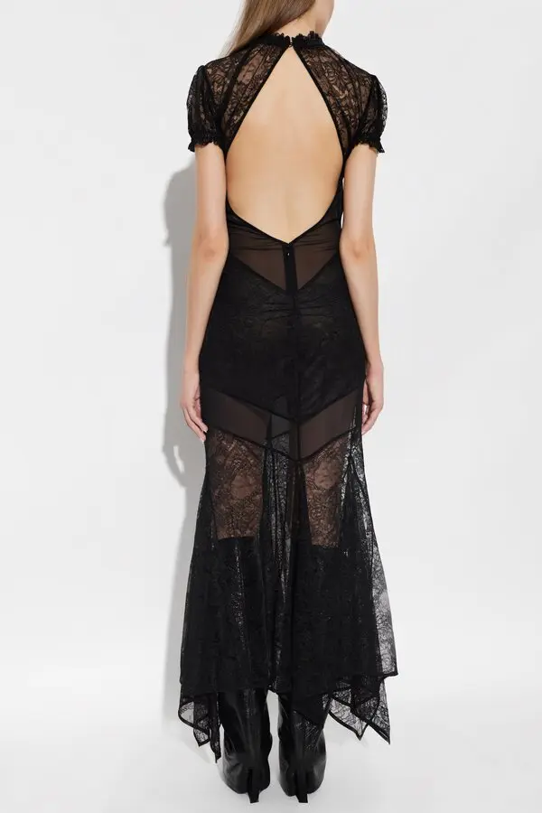 Attico Lace Maxi Dress - Black
