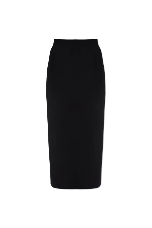Alessandra Rich Wool Blend Pencil Skirt With Back Slit - Black