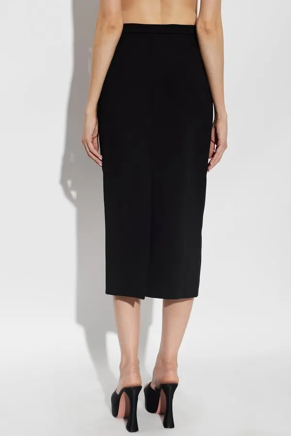 Alessandra Rich Wool Blend Pencil Skirt With Back Slit