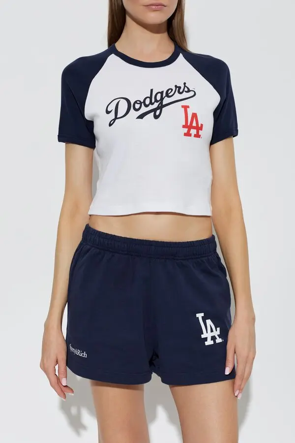SPORTY & RICH X La Dodgers Cropped Raglan T-shirt