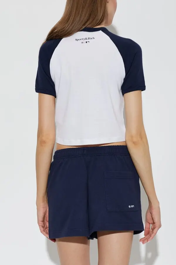 SPORTY & RICH X La Dodgers Cropped Raglan T-shirt