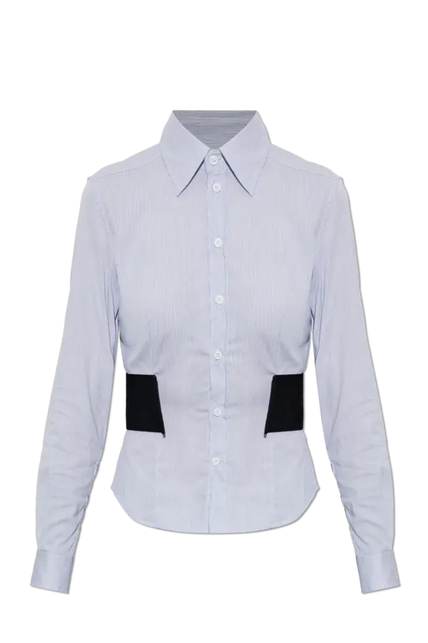 Vetements Striped Shirt With Integrated Elastic Waistband - Blue
