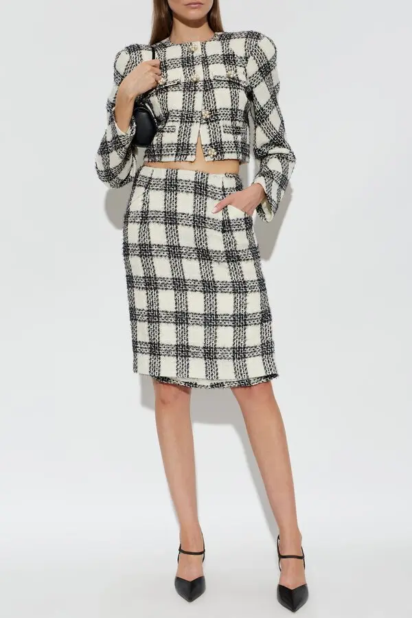 Vetements Asymmetrical Tweed Skirt