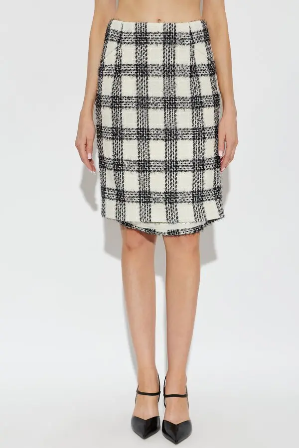 Vetements Asymmetrical Tweed Skirt