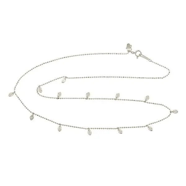 ARTISAN 18k Gold Diamond Marquise Station Chain Necklace - White
