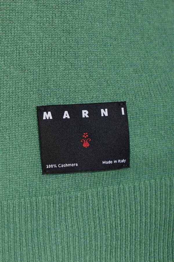 Marni Cashmere Long-sleeve Polo With Contrast Collar