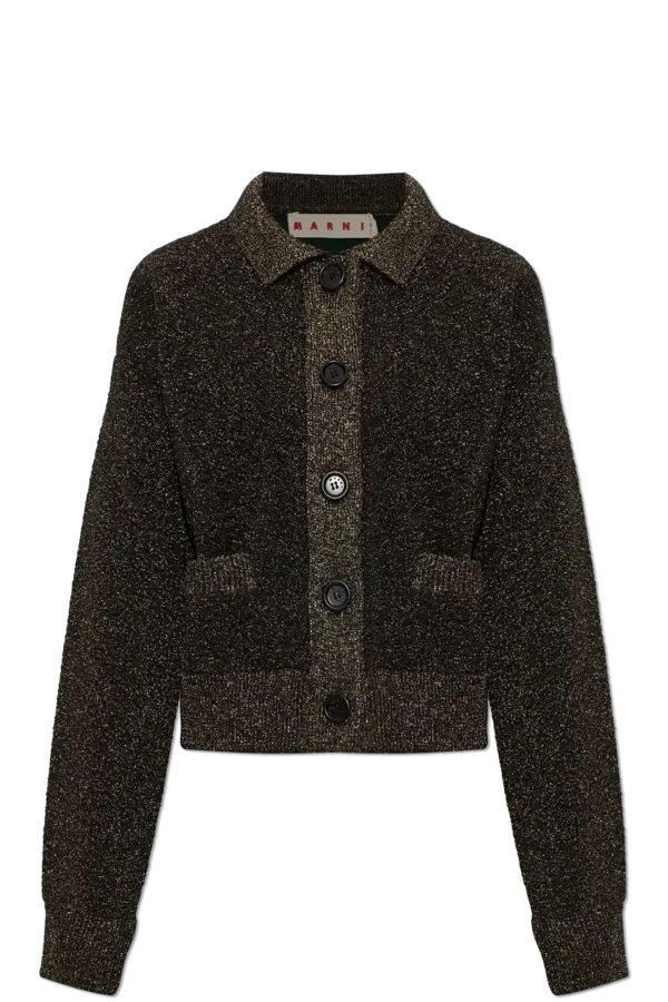 Marni Wool Cardigan With Collar - Gold