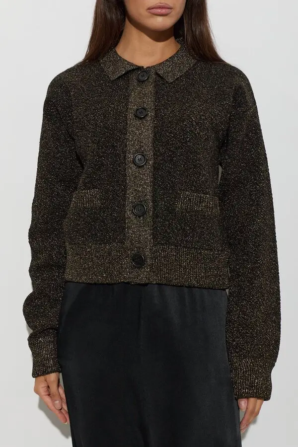 Marni Wool Cardigan With Collar - Gold