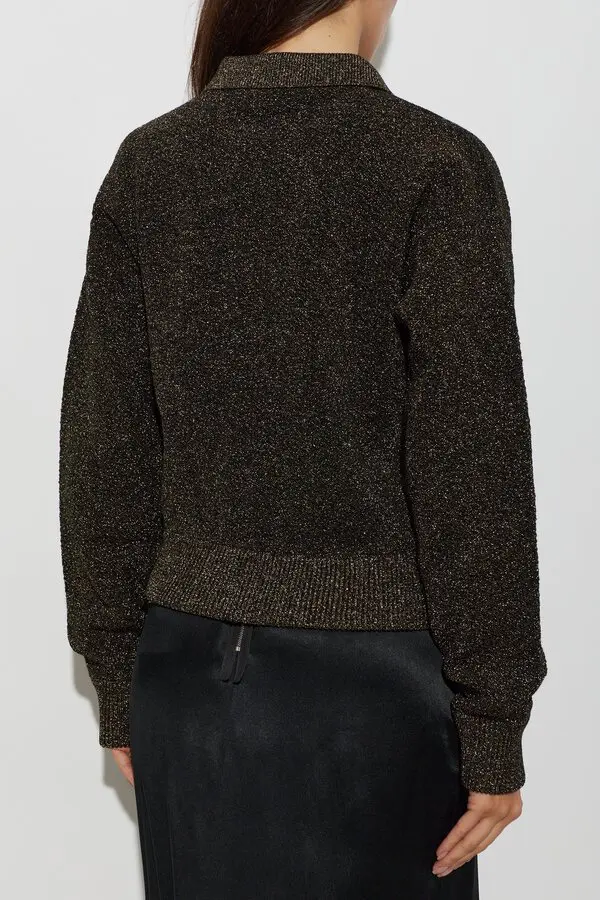 Marni Wool Cardigan With Collar - Gold