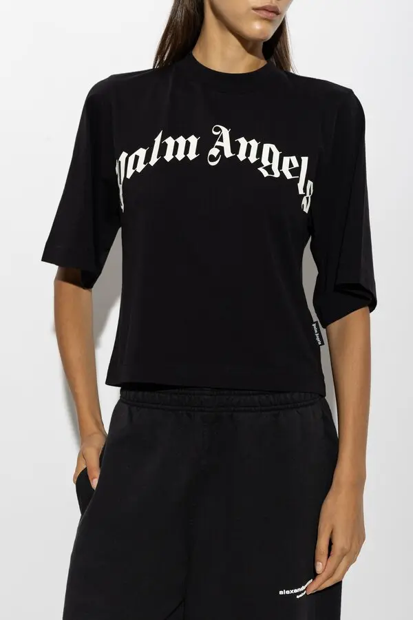 Palm Angels Cotton T-shirt With Printed Logo