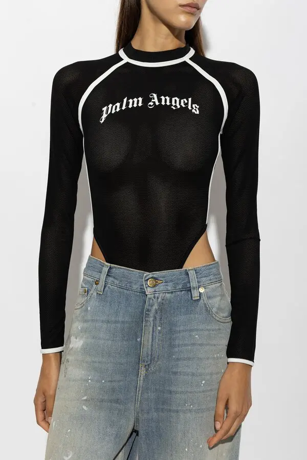 Palm Angels Bodysuit With Printed Logo