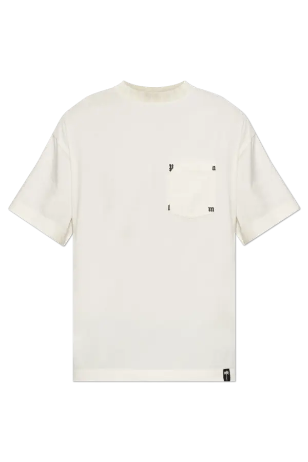 Palm Angels Cotton T-shirt With Logo - Yellow