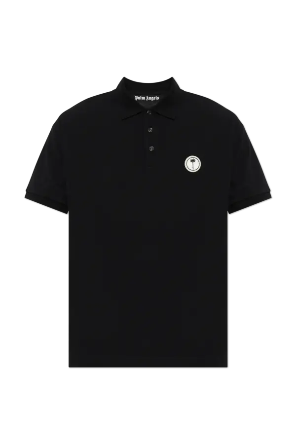 Palm Angels Cotton Polo Shirt With Appliquéd Logo