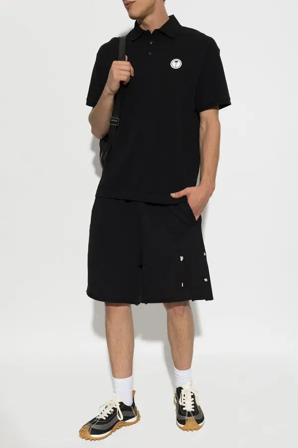 Palm Angels Cotton Polo Shirt With Appliquéd Logo