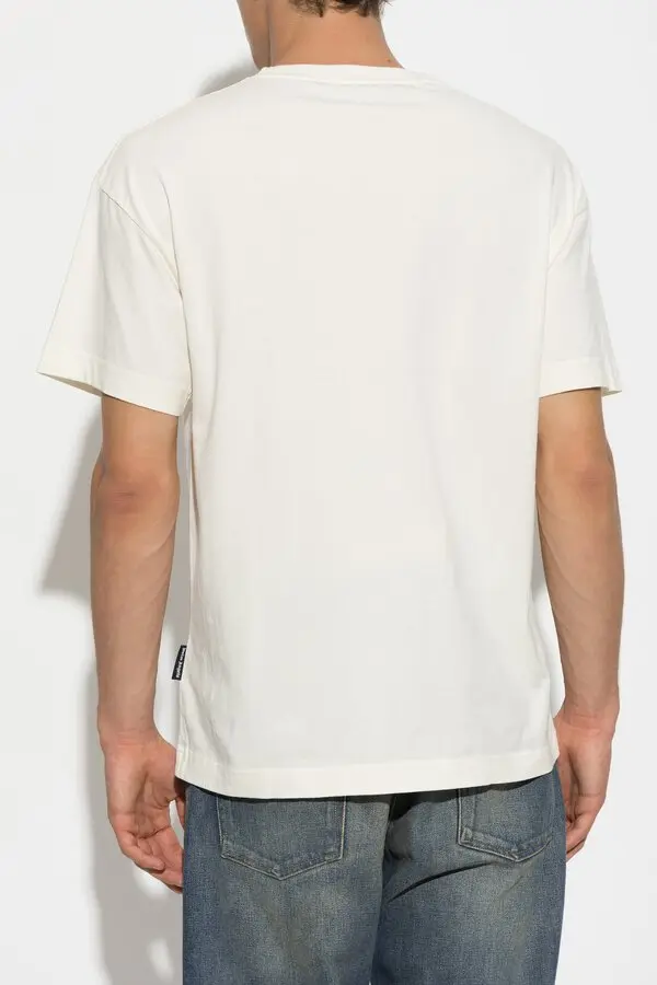 Palm Angels Cotton T-shirt With Appliquéd Logo