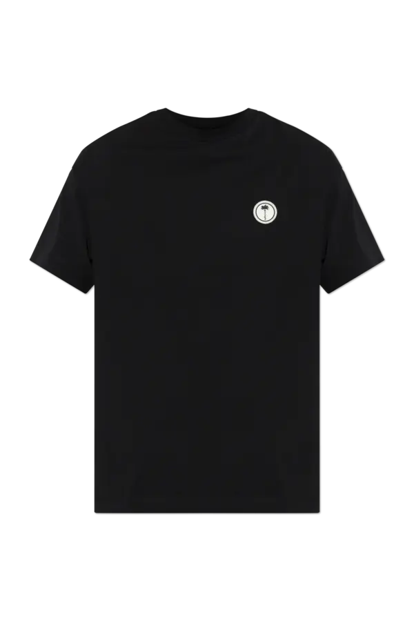 Palm Angels Cotton T-shirt With Appliquéd Logo